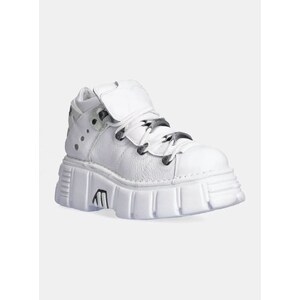 Kožne tenisice New Rock Napa Blanca + Vacuno Blanco + Tower Blanco boja ...