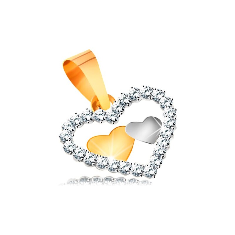 Nakit Eshop - Privjesak izrađen od kombinacije 585 zlata - dva mala ...