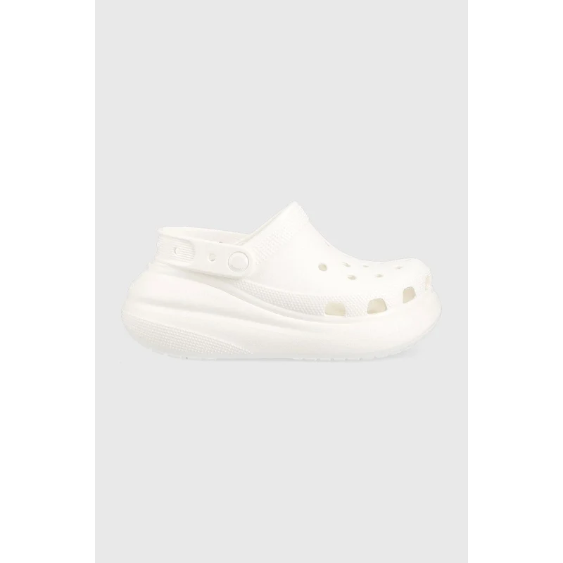 Natikače Crocs Classic Crush Clog za žene, boja: bijela, s platformom, 207521.100.D-WHITE - GLAMI.hr