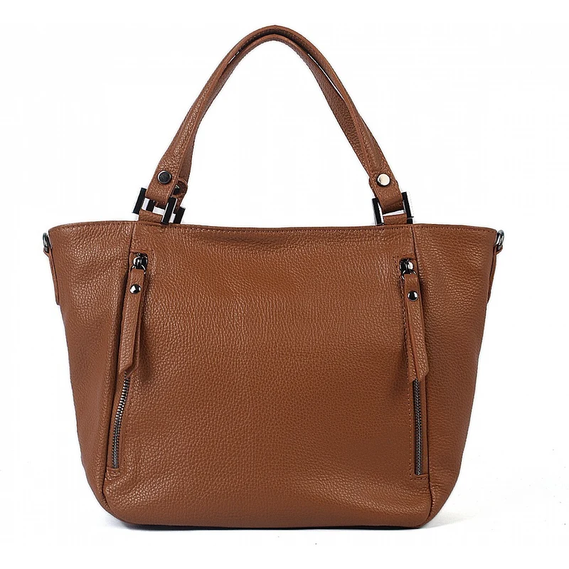 Luksuzna Talijanska torba od prave kože VERA ITALY "Mecha", boja konjak ...