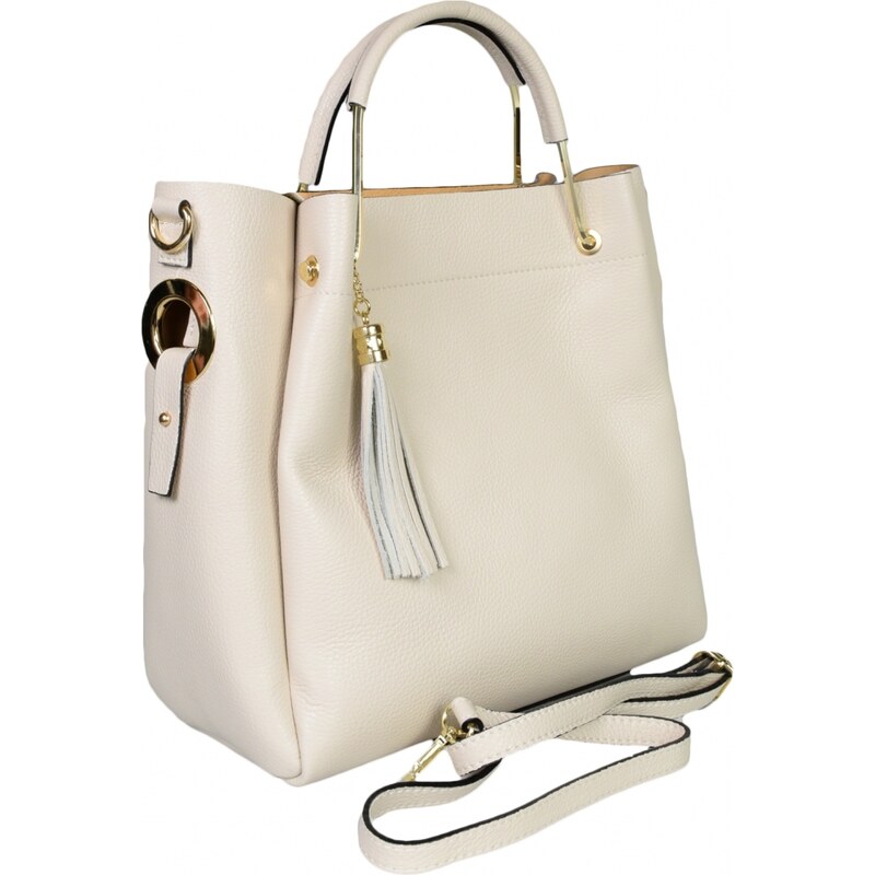 Luksuzna Talijanska torba od prave kože VERA ITALY "Nojela", boja bež ...