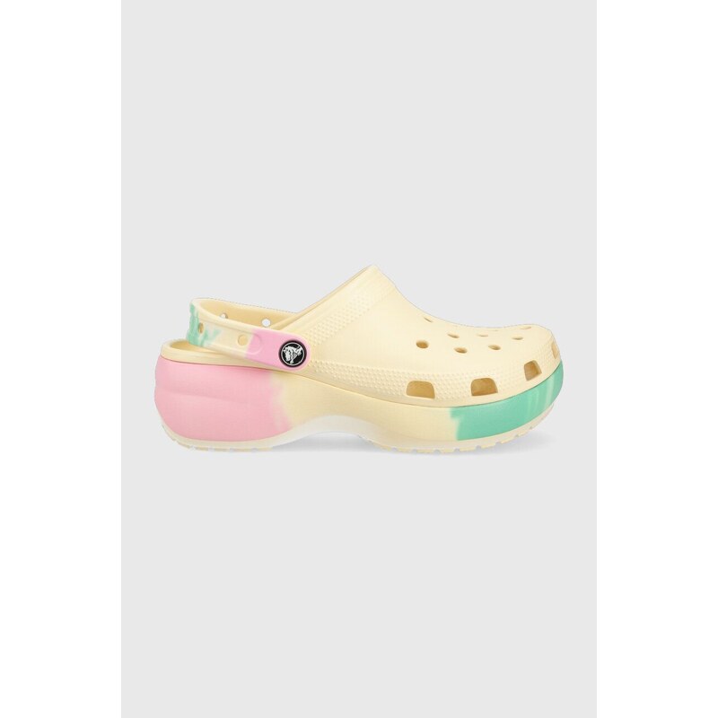 Natikače Crocs Classic Platform Ombre Clog za žene, boja: bež, s platformom, 208278.1FR-1FR ...