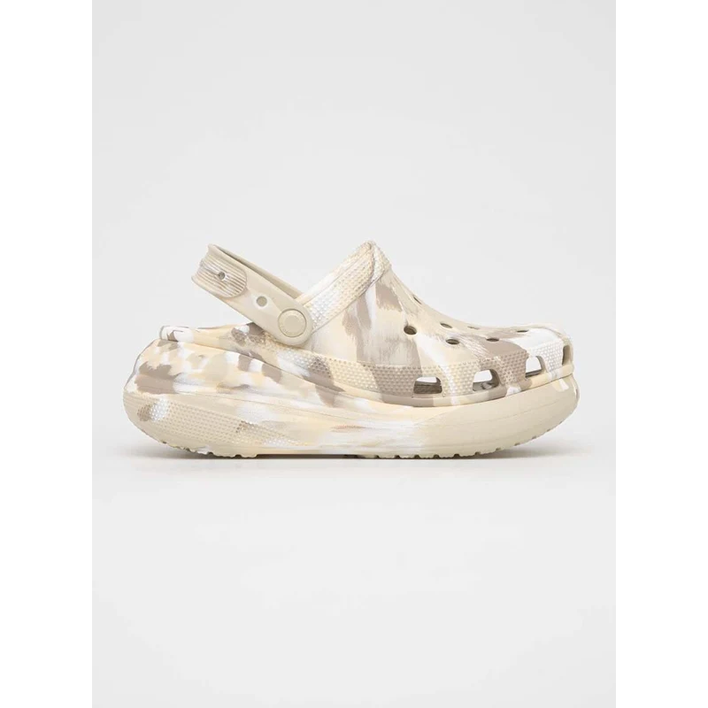Natikače Crocs Classic Crush Marbled Clog za žene, boja: bež, s platformom, 208265 - GLAMI.hr