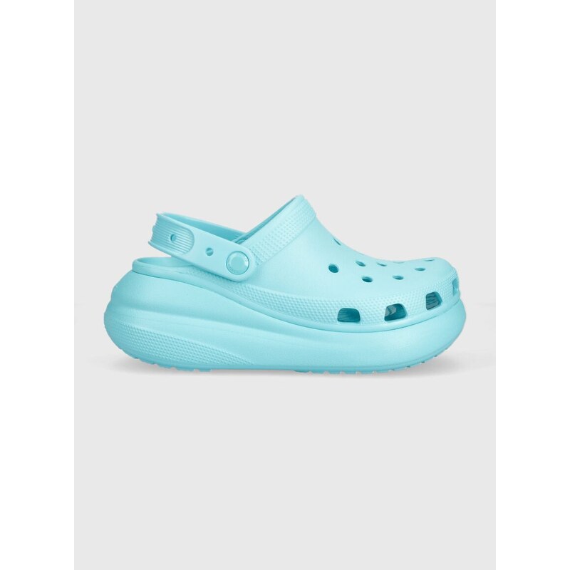 Natikače Crocs Classic Crush Clog za žene, boja: tirkizna, s platformom, 207521 - GLAMI.hr
