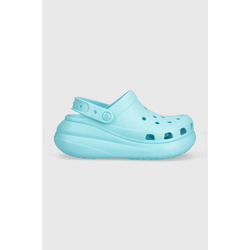 Natikače Crocs Classic Crush Clog za žene, boja: tirkizna, s platformom, 207521 - GLAMI.hr