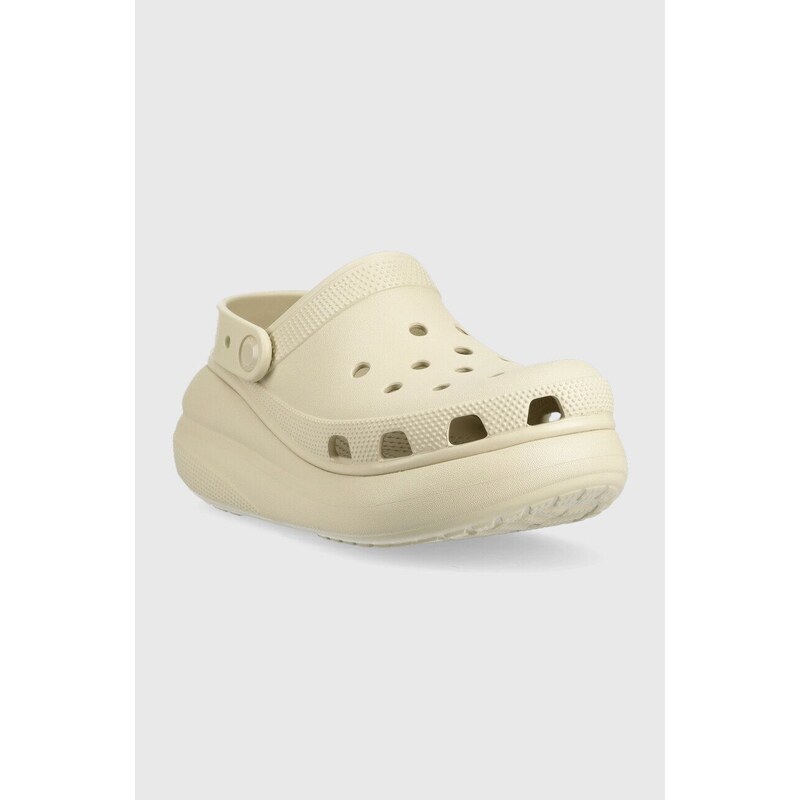 Natikače Crocs Classic Crush Clog za žene, boja: bež, s platformom, 207521.2Y2.D-BONE - GLAMI.hr