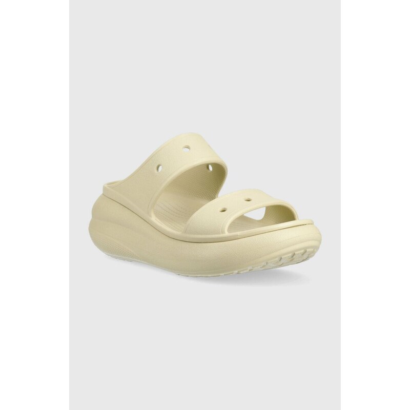 Natikače Crocs Classic Crush Sandal za žene, boja: bež, s platformom, 207670 - GLAMI.hr