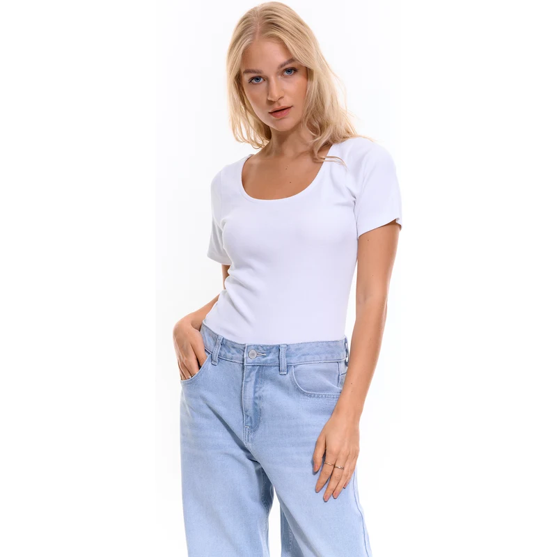 GATE Ženska basic rebrasta majica kratkih rukava - GLAMI.hr