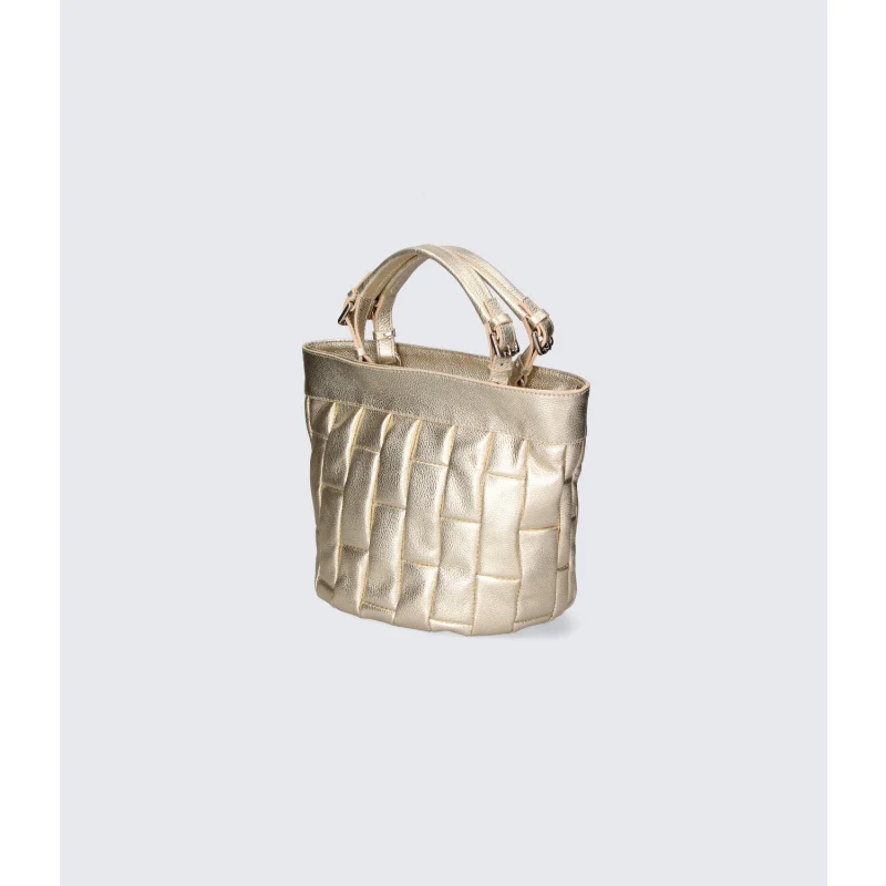 Manja moderna zlatna kožna torba na rame Silvia Little VERA PELLE ...