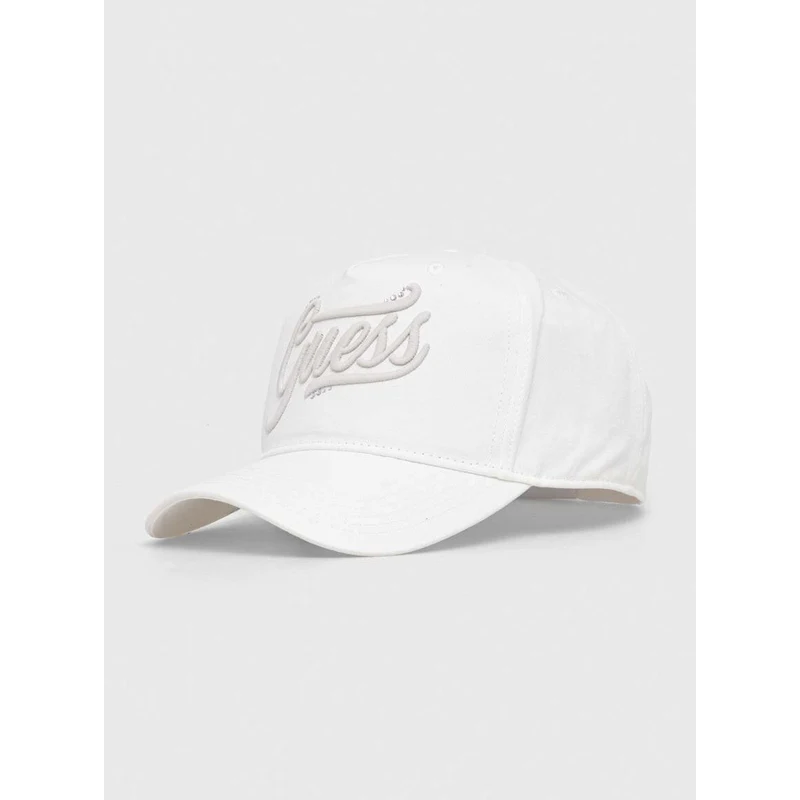 Traper kapa sa šiltom Guess boja: bijela, s aplikacijom - GLAMI.hr