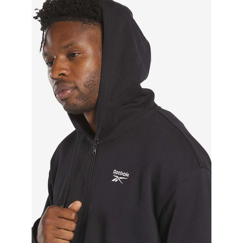 Pamučna dukserica Reebok Classic Small Vector za muškarce, boja: crna ...