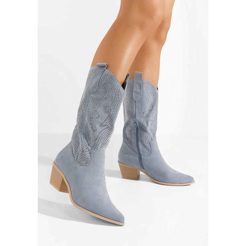 Zapatos čizme kaubojke Nanette svijetlo plave - GLAMI.hr