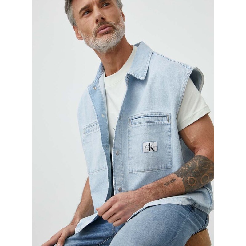 Traper prsluk Calvin Klein Jeans za muškarce, za prijelazno razdoblje ...