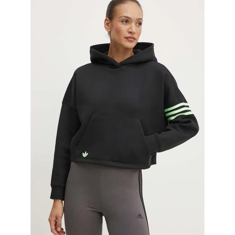 Dukserica adidas Originals za žene, boja: crna, s kapuljačom, s ...