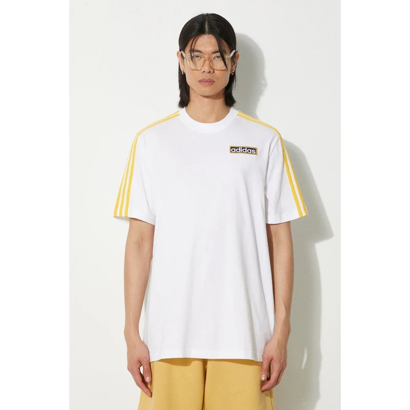 Pamučna majica adidas Originals za muškarce, boja: bijela, s ...