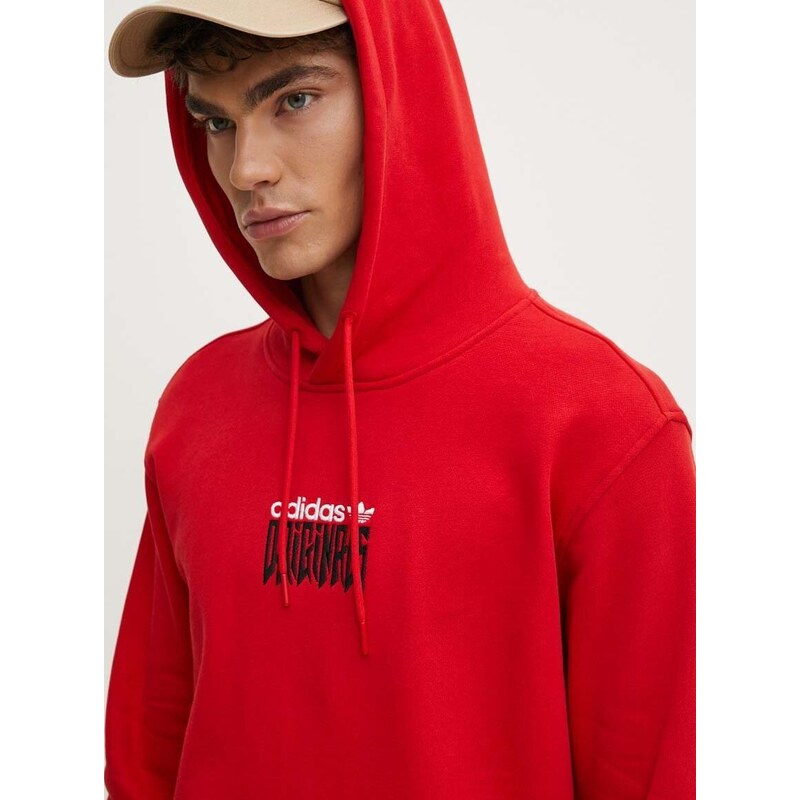 Pamučna dukserica adidas Originals za muškarce, boja: crvena, s ...