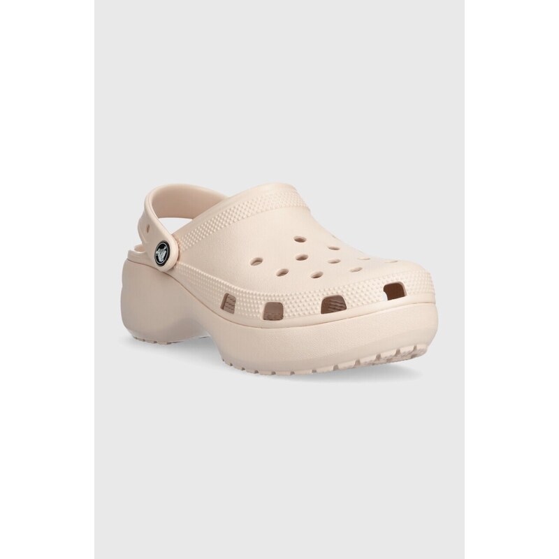 Natikače Crocs Classic Platform Clog za žene, boja: ružičasta, s platformom, 206750 - GLAMI.hr